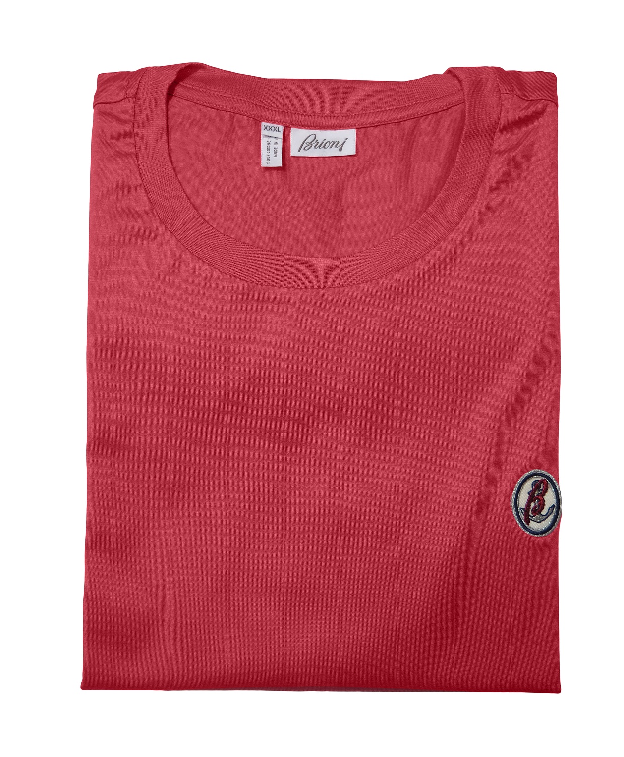 Brioni Italy Men's Solid Pink Short Sleeve Crew Neck 100% Cotton T ...